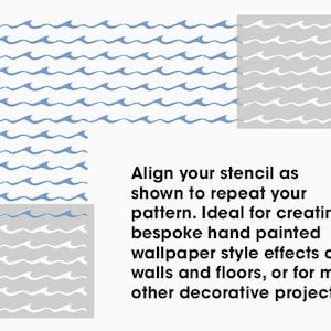 WAVE CREST Wall Stencil, Ocean Inspired Pattern Stencil, Modern ...