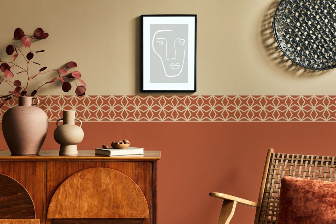 MEDINA Moroccan Border Stencil, Traditional Islamic Tile Effect Border ...