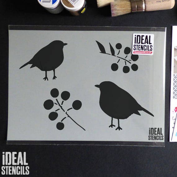 Christmas Robin Pattern STENCIL Reusable Festive DECOR & | Etsy