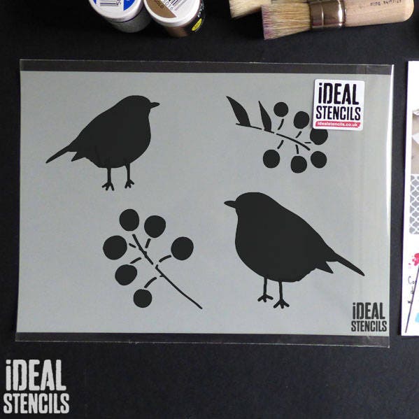 Christmas Robin Pattern STENCIL Reusable Festive DECOR & | Etsy