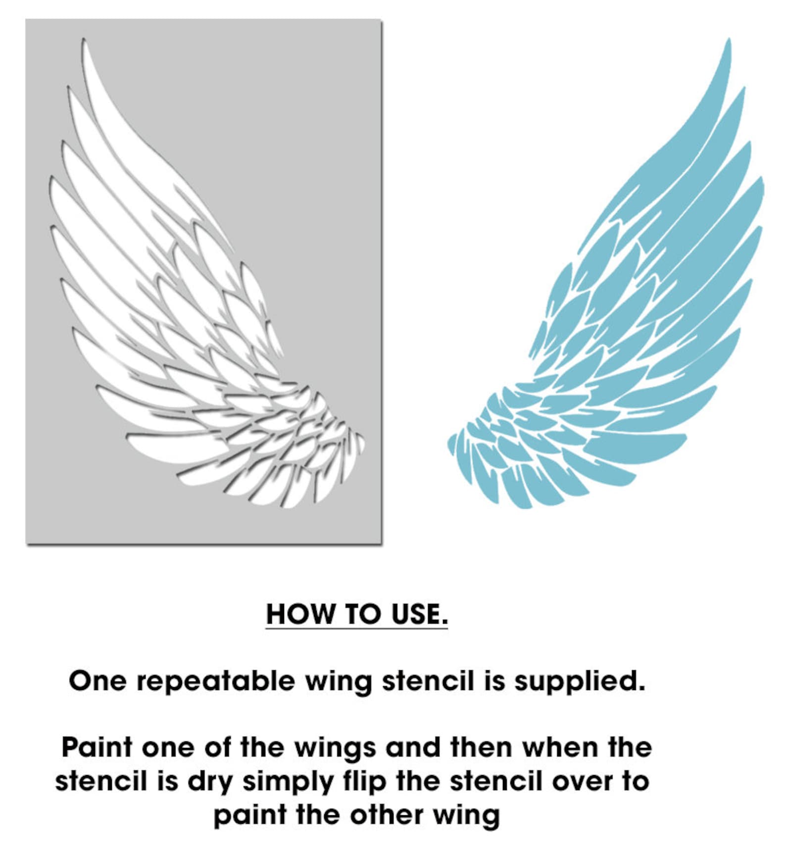 Angel Wings Stencil Large Wall Painting Stencil Inside - Etsy