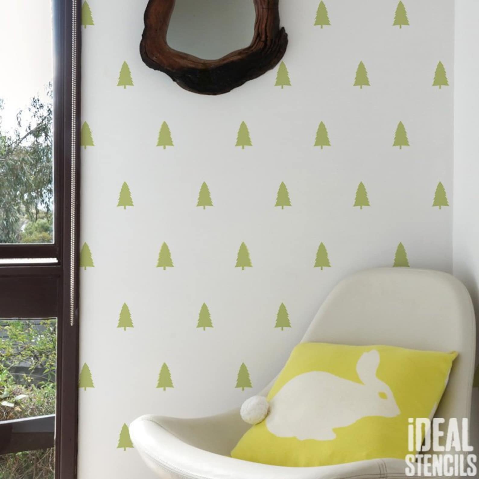 Scandi Tree Woodland Nursery Pattern Stencil Scandinavian | Etsy UK