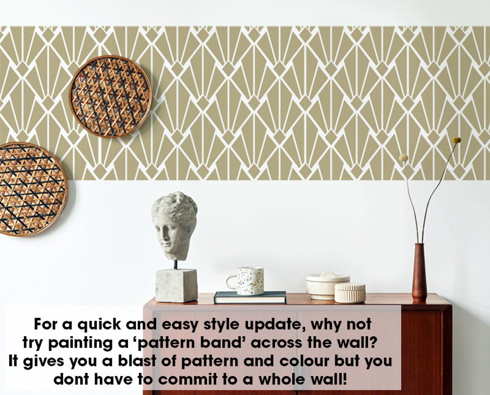 ATLAS Art Deco Wall Painting STENCIL Allover Pattern Stencil | Etsy