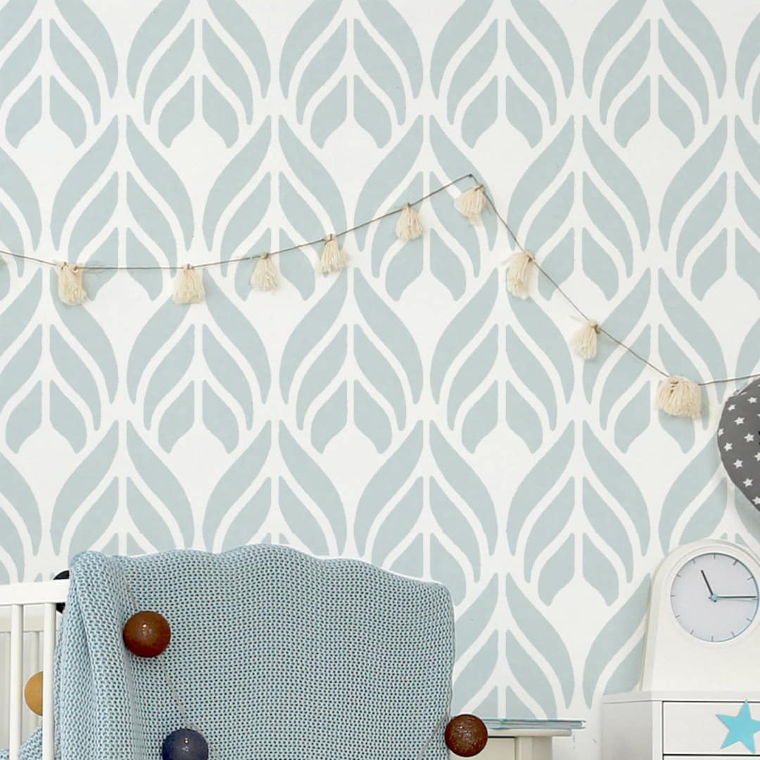 DOURO Wall Pattern Stencil, Leaf & Nature Inspired Repeat Pattern ...