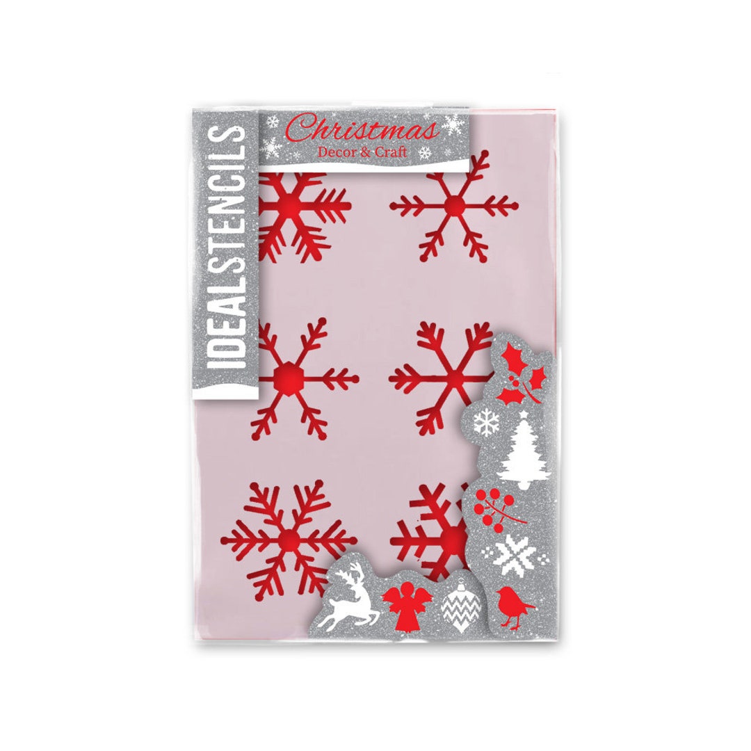 Snowflakes Stencil X 6 STENCIL - Festive DECOR & CRAFT Stencil ...