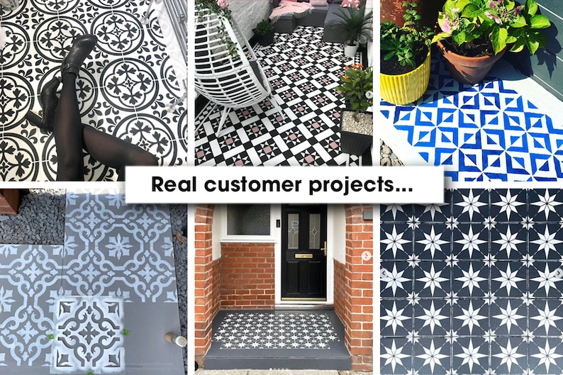 Chelsea Tile Pattern Stencil Revamp Old Tiles Slabs and - Etsy Australia