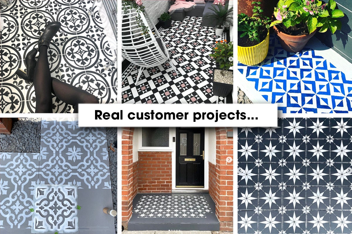 Chelsea Tile Pattern Stencil Revamp Old Tiles Slabs and - Etsy Australia