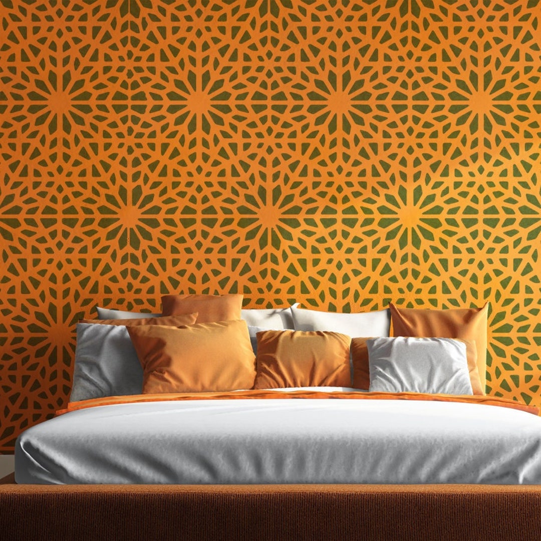 Zanzibar Moroccan Pattern Stencil, Islamic Tile Wall Decor, Large ...