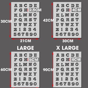 COWBOY WESTERN Alphabet Stencil - A-Z Letters & 0-9 Numbers - Painting ...