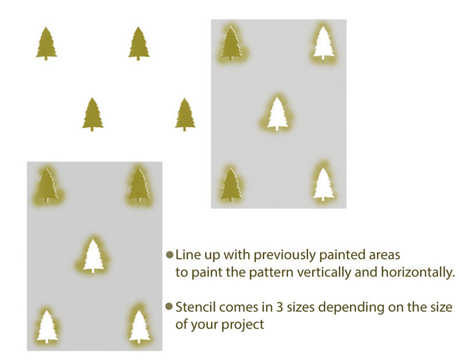Scandi Tree Woodland Nursery Pattern Stencil Scandinavian | Etsy UK