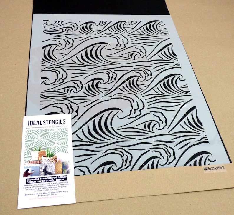 Wave Pattern Stencil: Reusable Coastal Wall Decor - Etsy