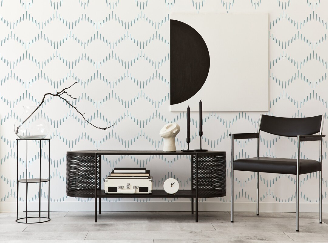 PULSE Wall Decor Stencil, Diamond Abstract Pattern, Large Reusable ...