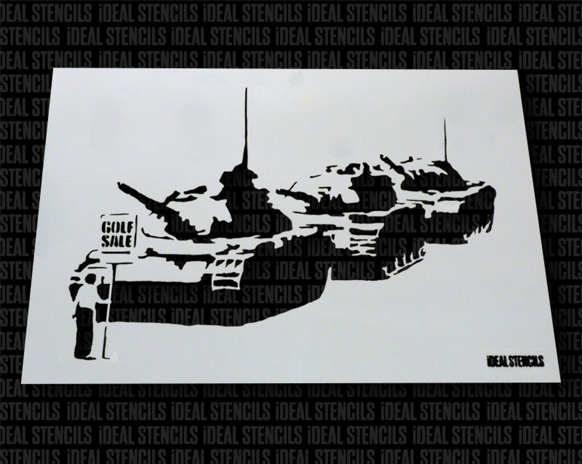 BANKSY Golf Sale STENCIL Tank Man Stencil Reusable Graffiti - Etsy