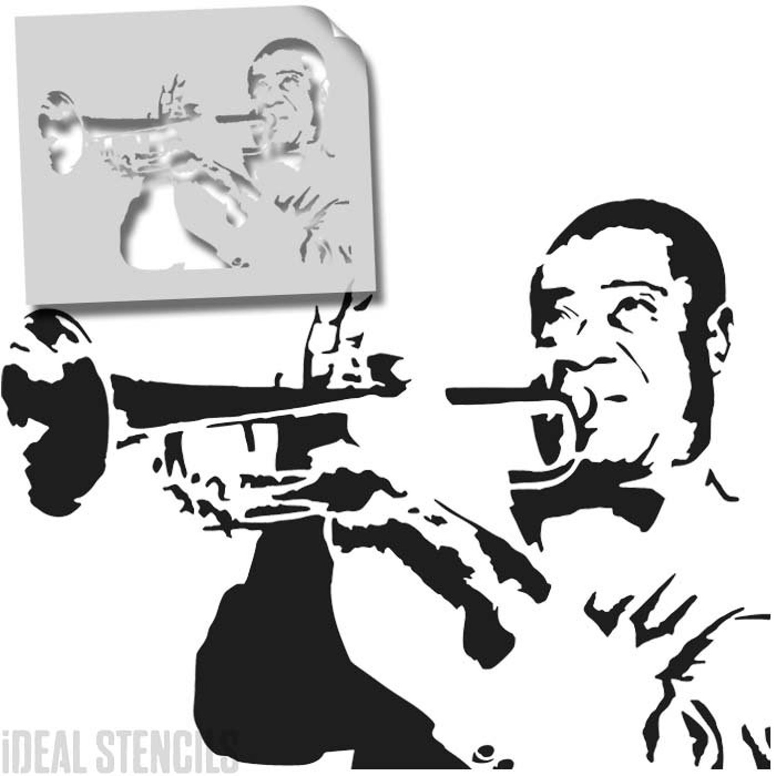 Louis Armstrong Art STENCIL Iconic Portrait Stencil for - Etsy
