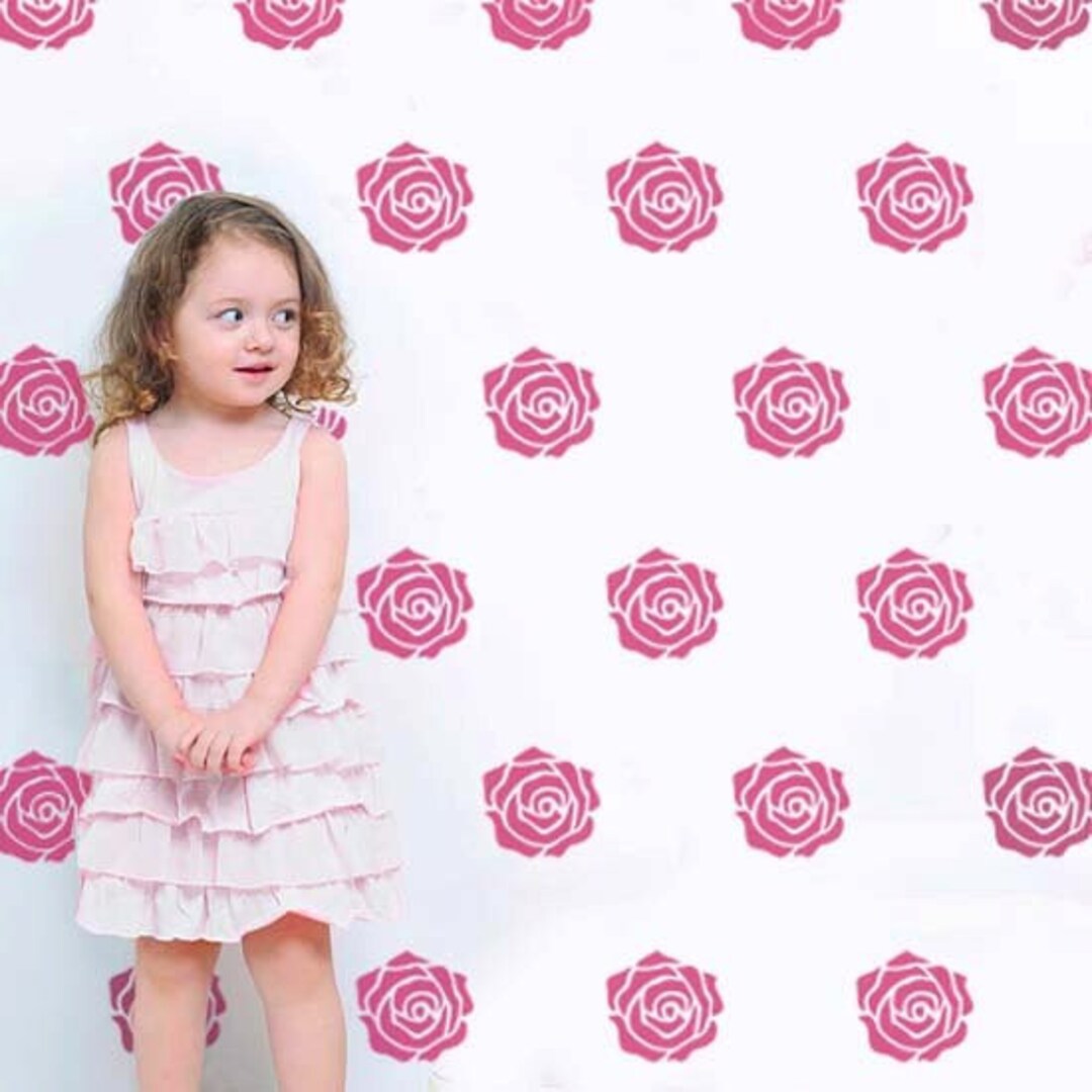 Rose Wall Pattern Stencil, Nursery Home Wall Painting Decor Stencil. - Etsy