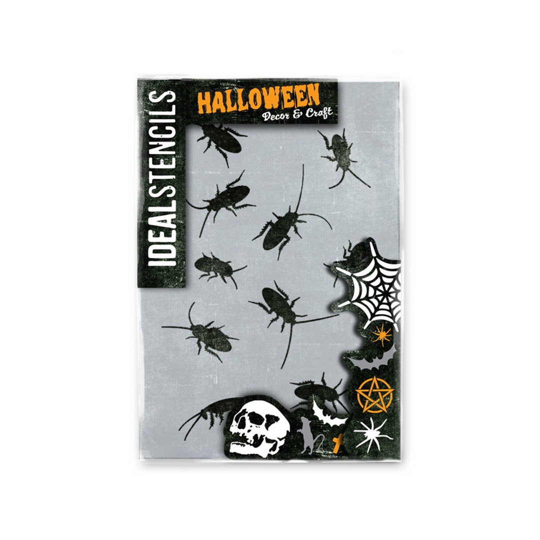 Cockroach Halloween Stencil, Crawling Insects Stencil, Halloween Decor ...