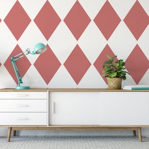 Harlequin Diamond Wall Stencil: Large Geometric Jester Pattern Decor - Etsy