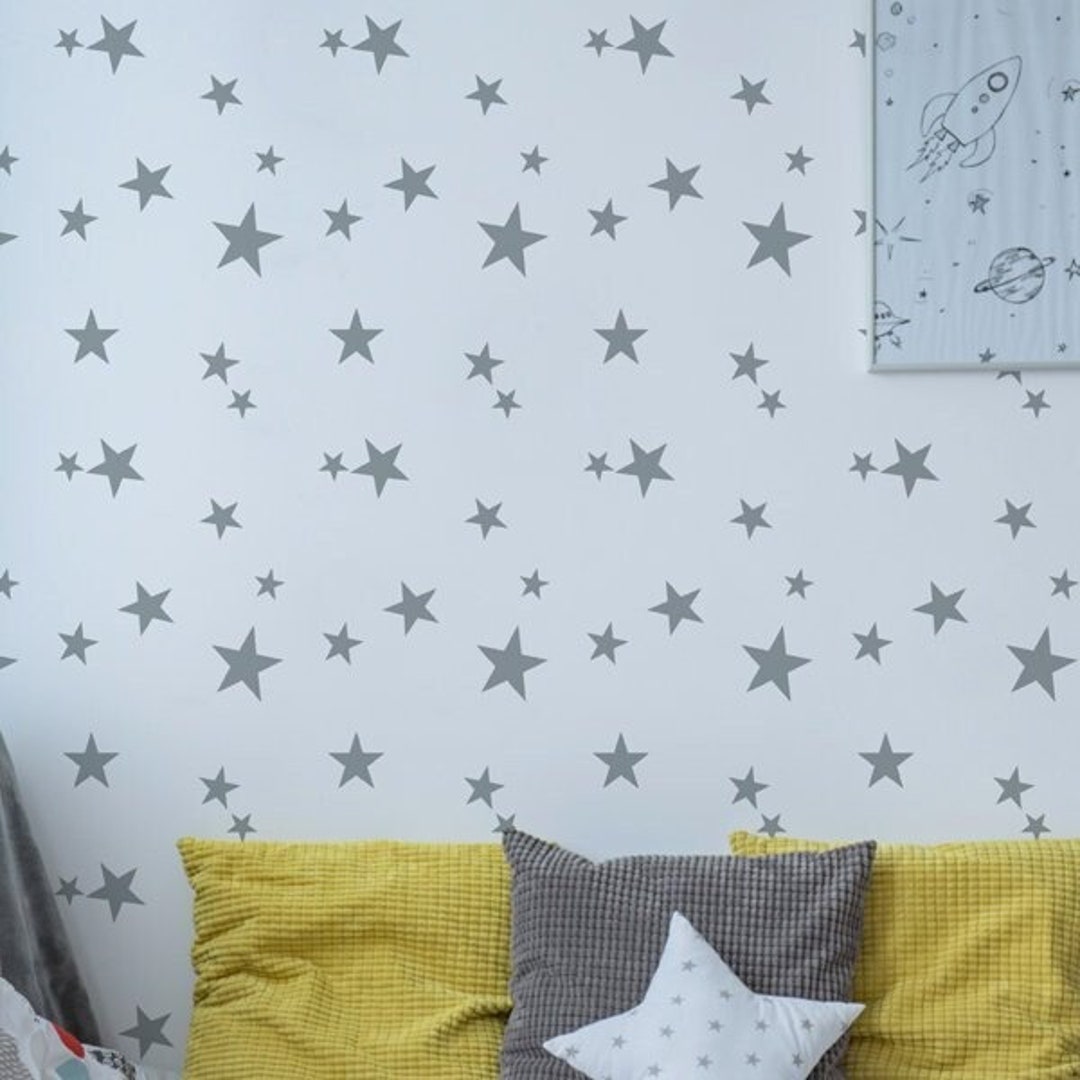 Star Pattern Nursery Stencil | Nursery Star Wall Painting Decor Stencil ...