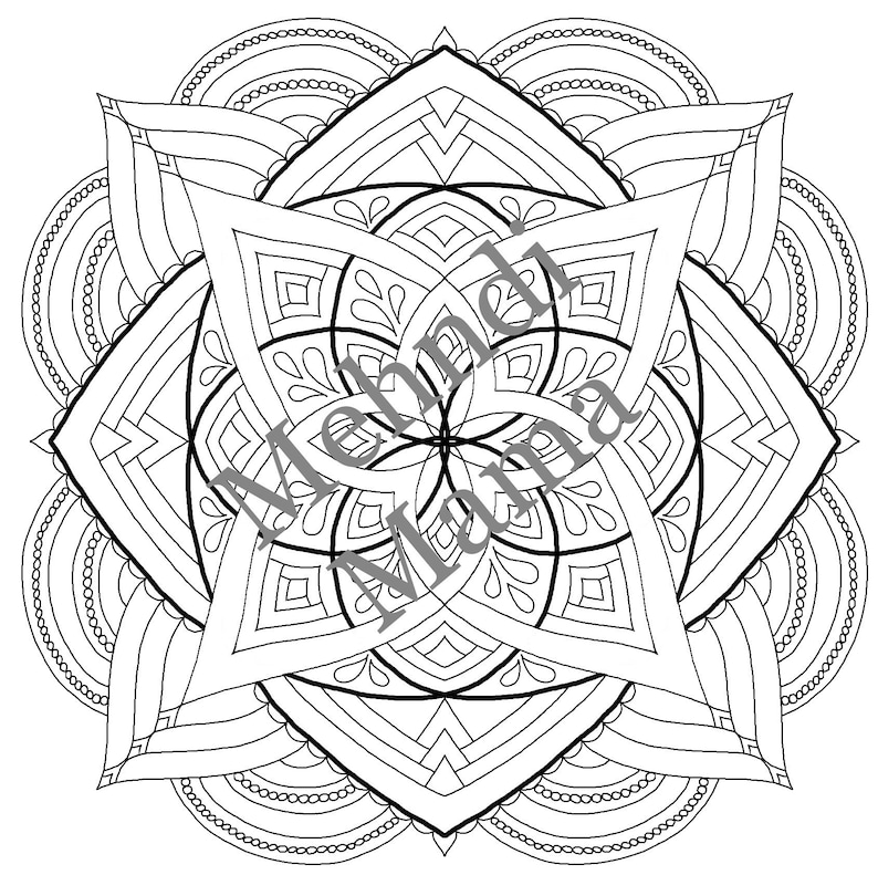 Printable Mandala Art Therapy Coloring Book, Meditative Healing Mandala ...