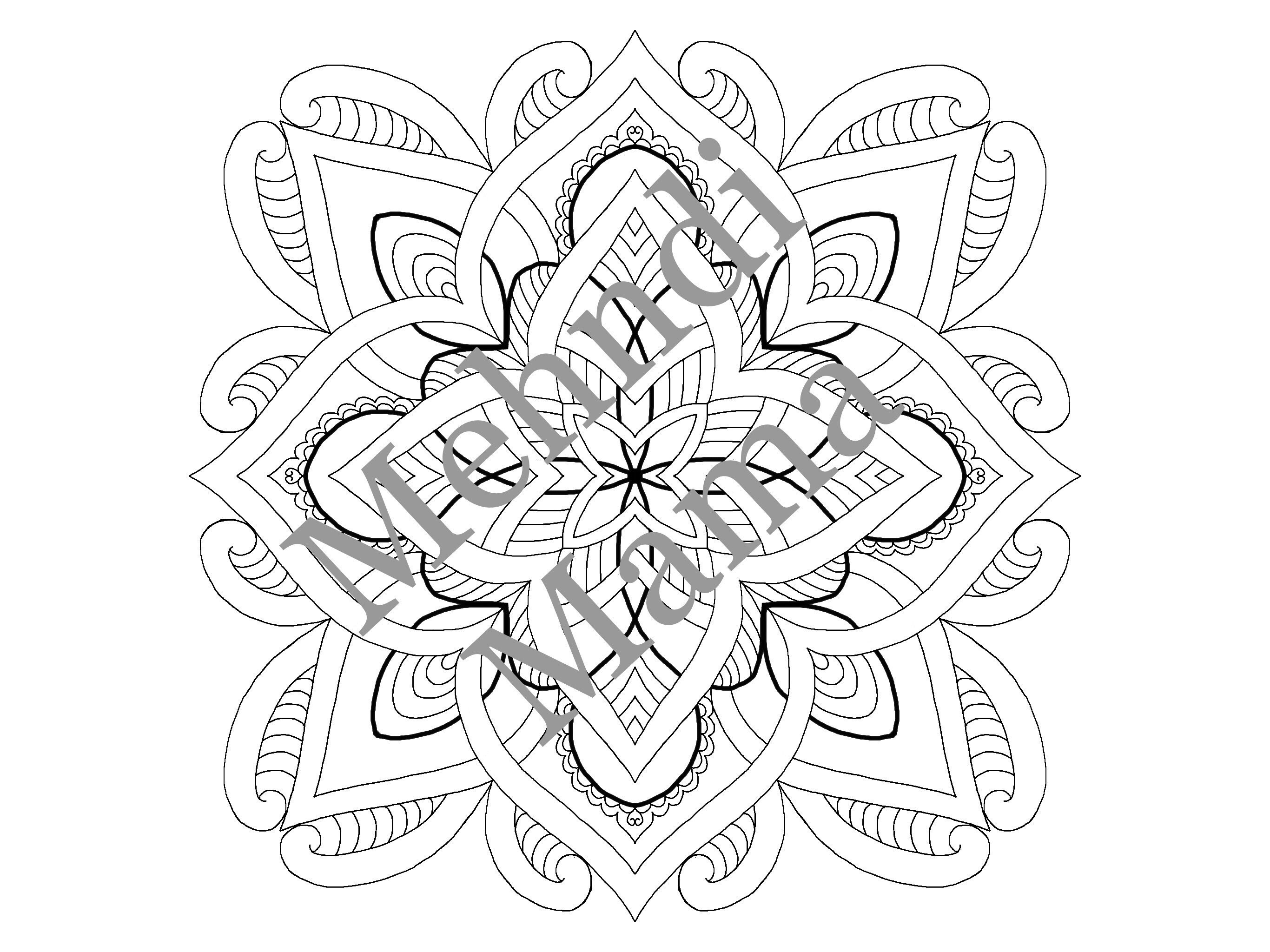 Printable Mandala Art Therapy Coloring Book, Meditative Calming Mandala ...