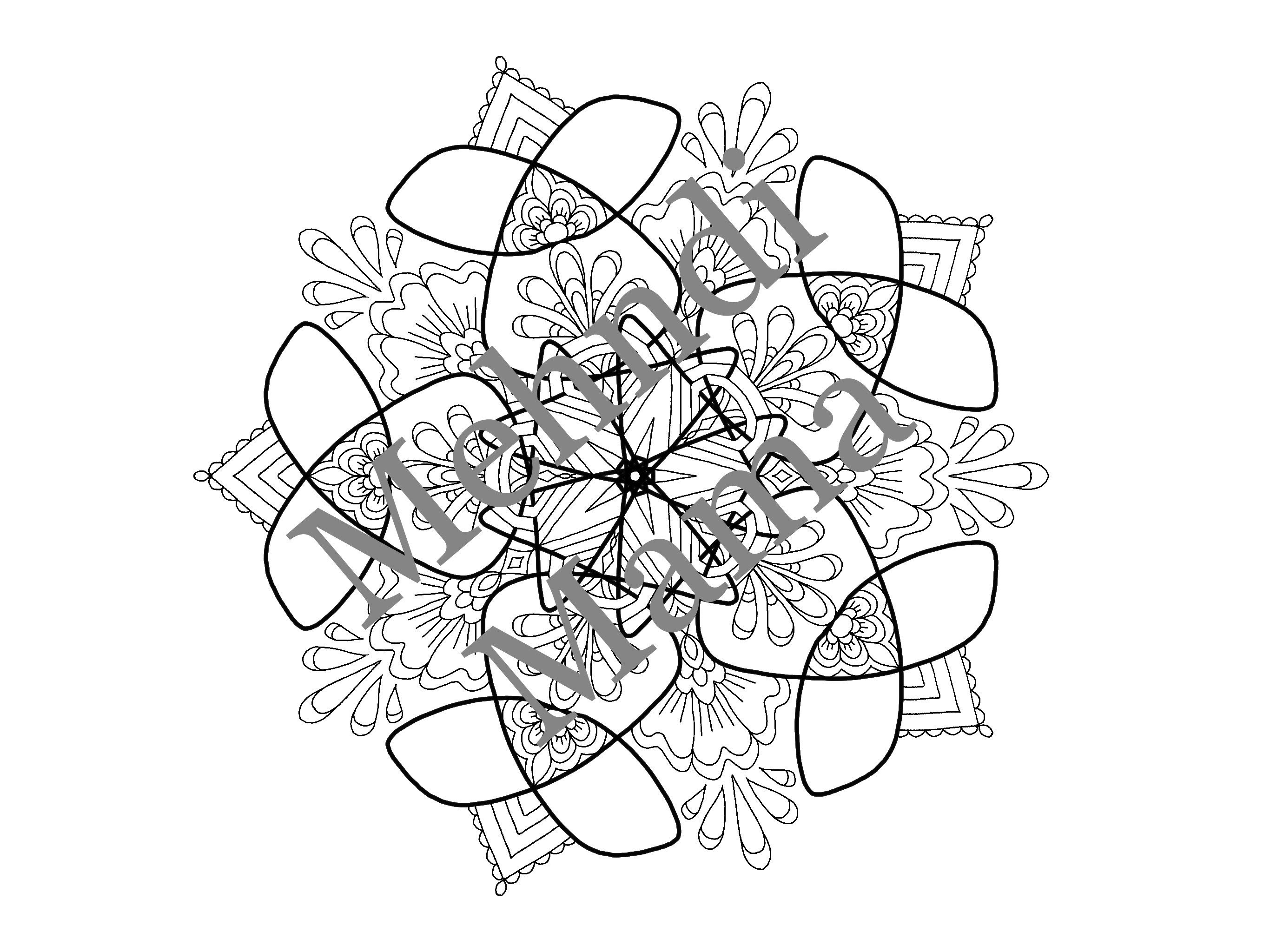 Printable Mandala Art Therapy Coloring Book, Meditative Joyful Mandala ...