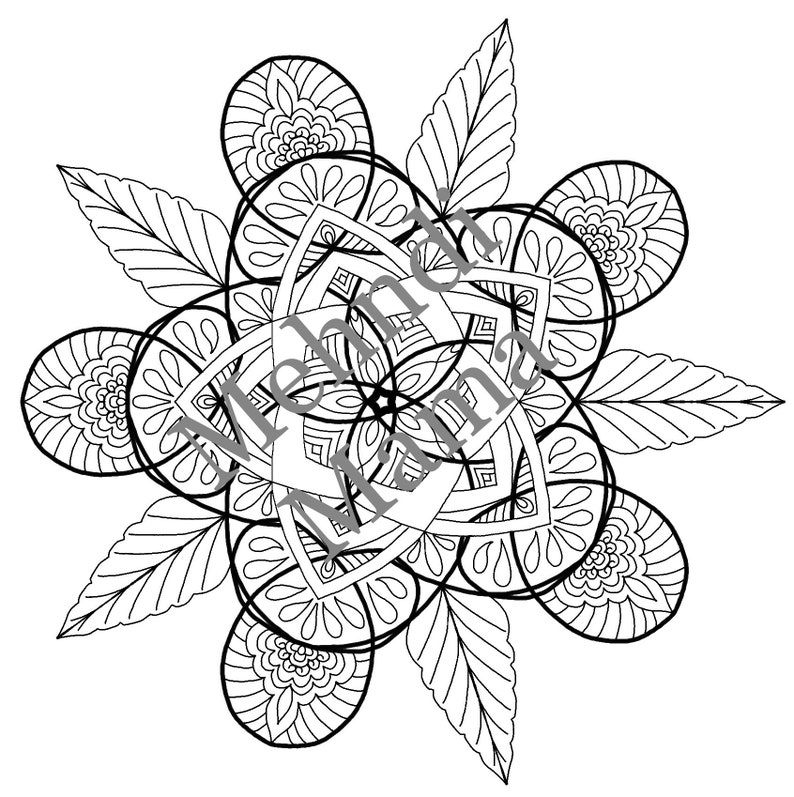 Printable Mandala Art Therapy Coloring Book, Meditative Magical Mandala ...