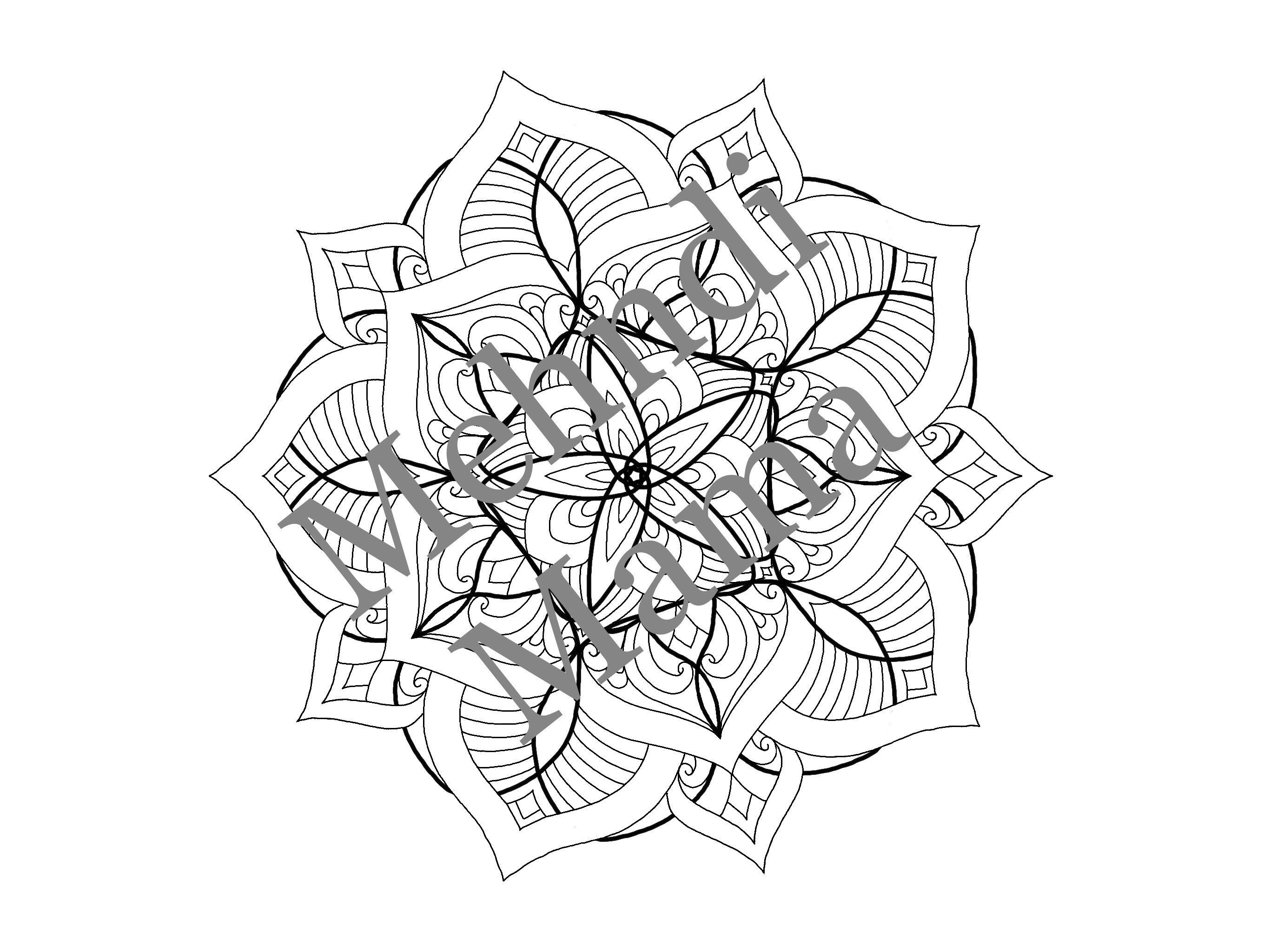 Printable Mandala Art Therapy Coloring Book, Meditative Joyful Mandala ...