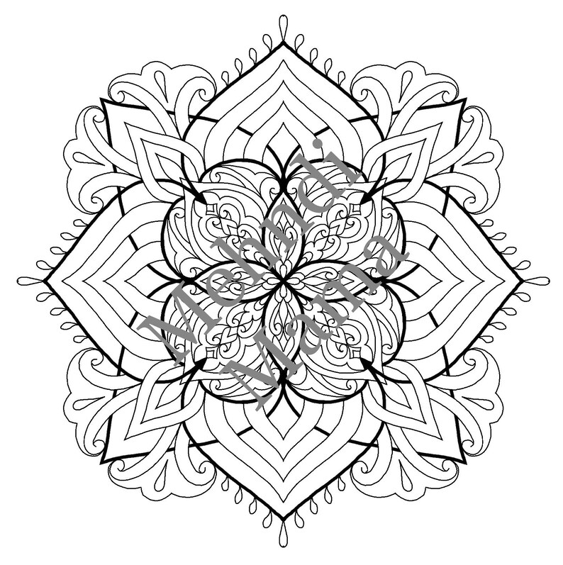 Printable Mandala Art Therapy Coloring Book, Meditative Magical Mandala ...