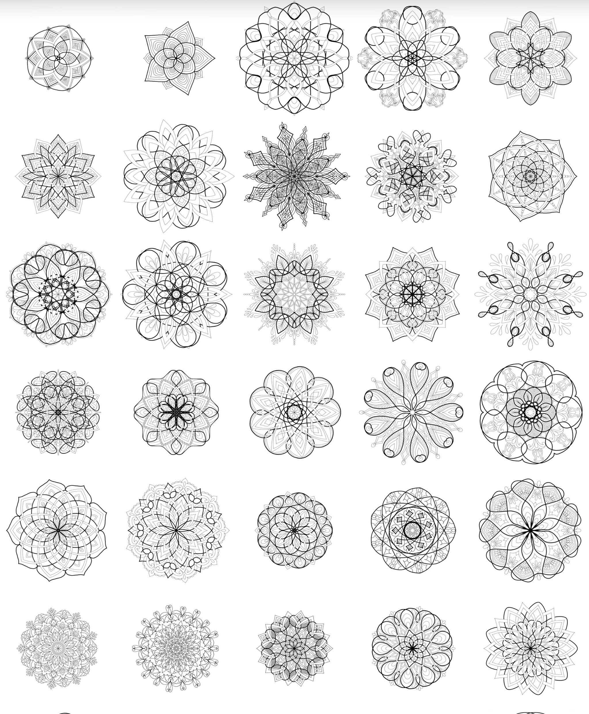 Printable Mandala Art Therapy Coloring Book, Meditative Calming Mandala ...
