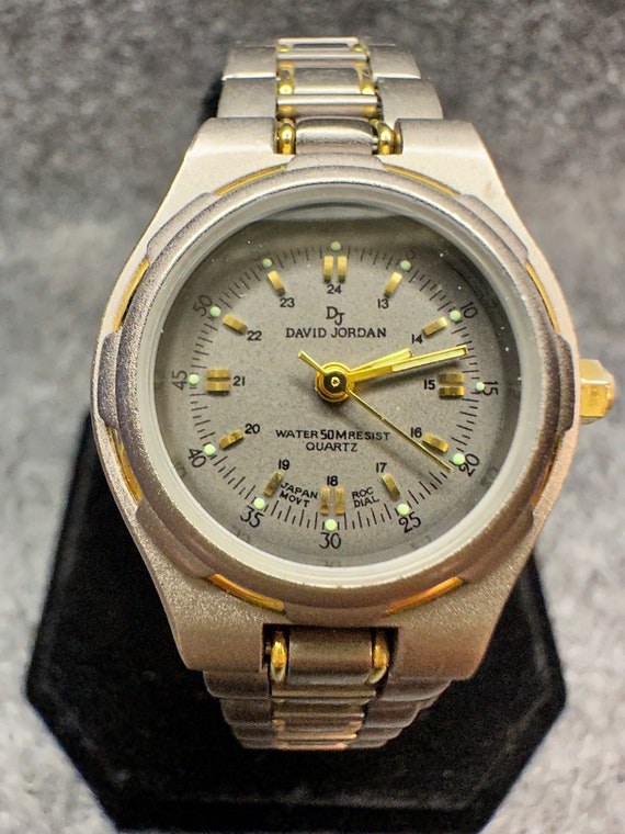 Rare David Jordan Roc Dial granite 2 tone unisex watc… - Gem