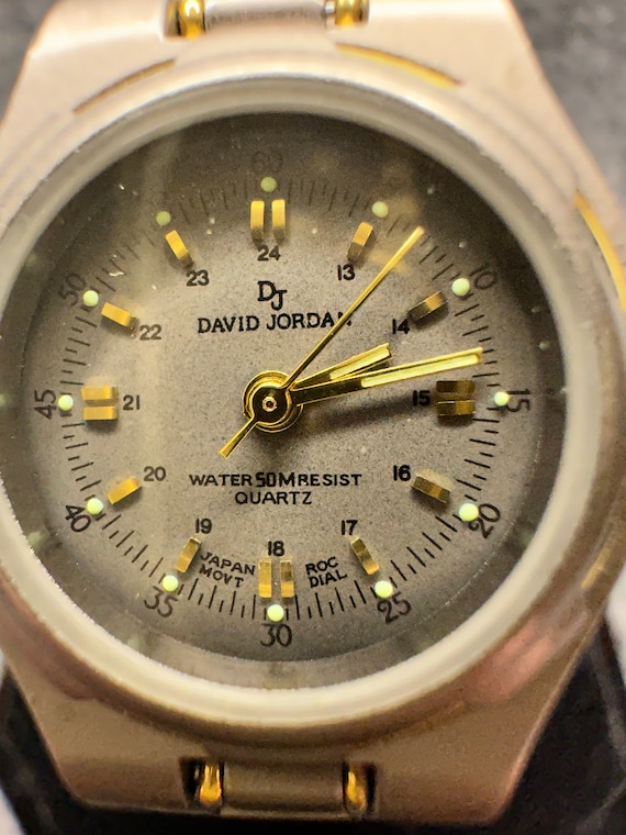 Rare David Jordan Roc Dial granite 2 tone unisex watc… - Gem