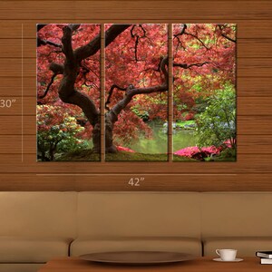 Framed Huge 3 Panel Maple Tree Giclee Canvas Print - Ready to Hang - Etsy