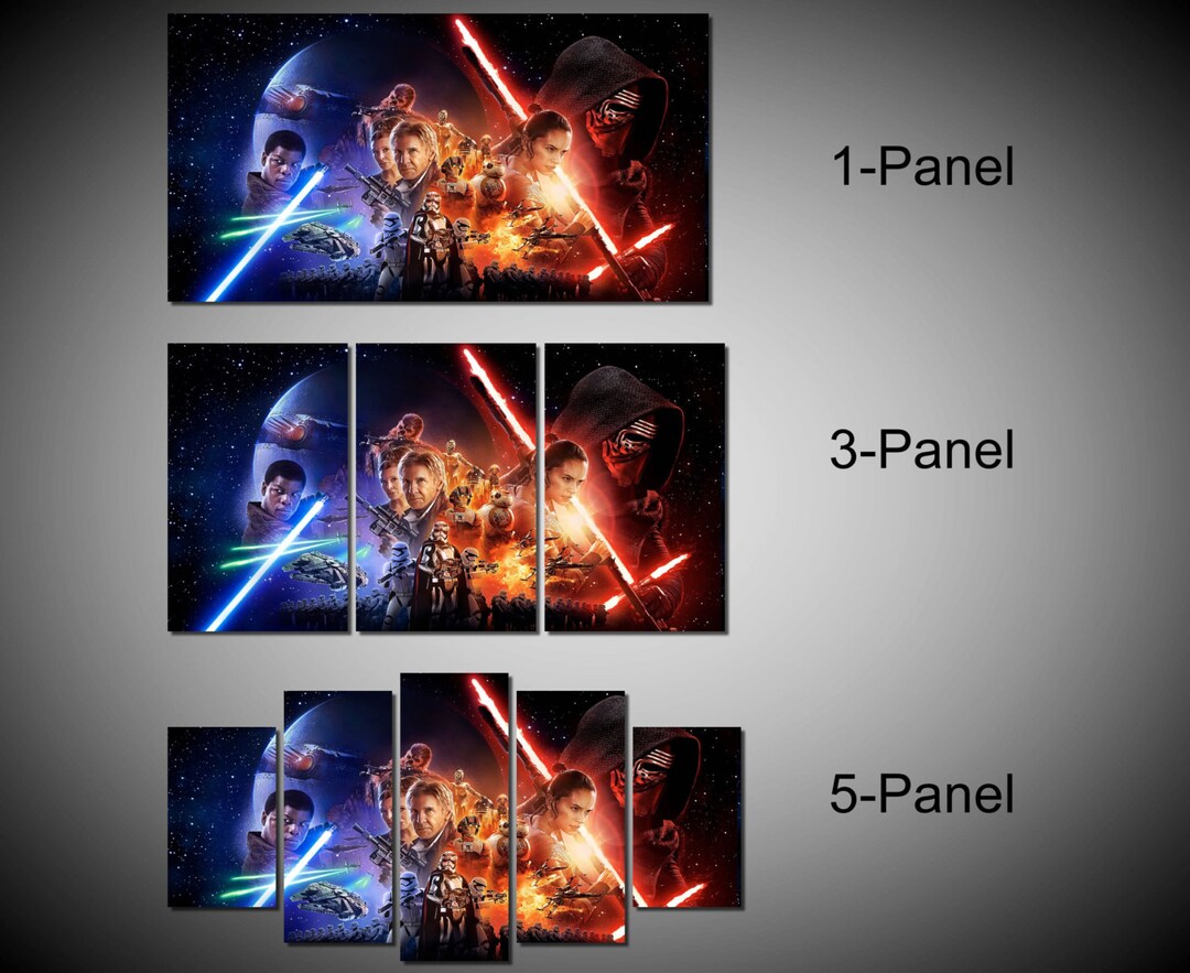 Framed Star Wars the Force Awakens Movie Wall Canvas Art - Ready to ...
