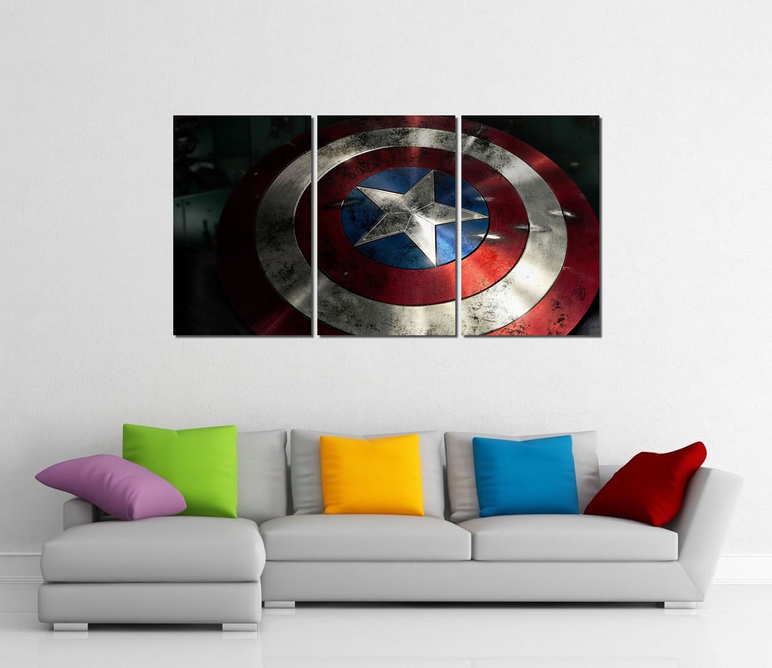 Framed Captain America Shield Marvel Avengers Age of Ultron | Etsy