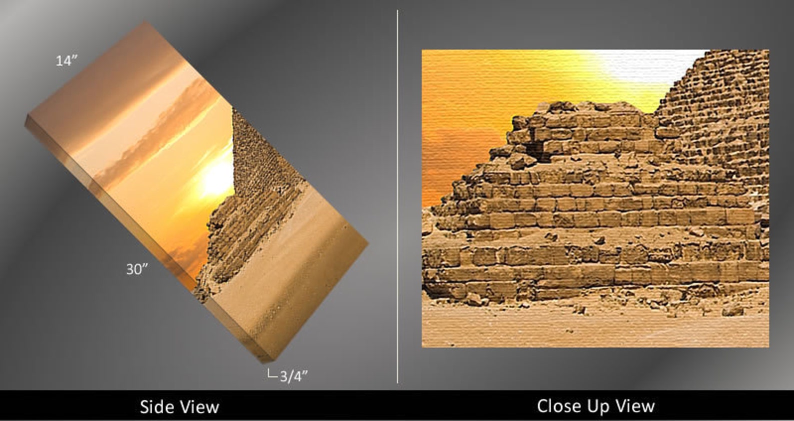 Framed Huge 3 Panel Modern Art Ancient Egypt Pyramid Giclee - Etsy