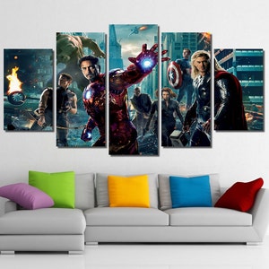 Framed Marvel Avengers Super Hero, Captain America, Iron Man, Hulk ...