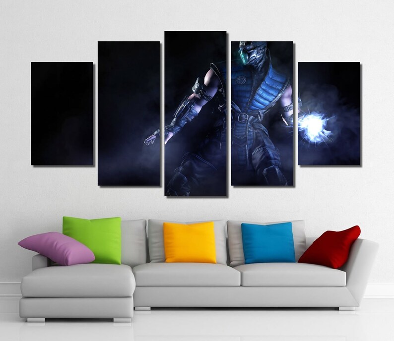Framed Mortal Kombat Sub Zero Video Games Wall Canvas Art | Etsy