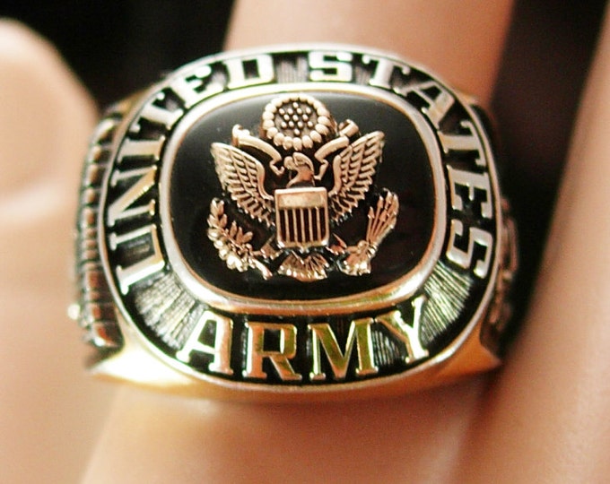 Vintage Army Military Ring Inscribed Nam 1952-1957 Eagle Parachutist ...