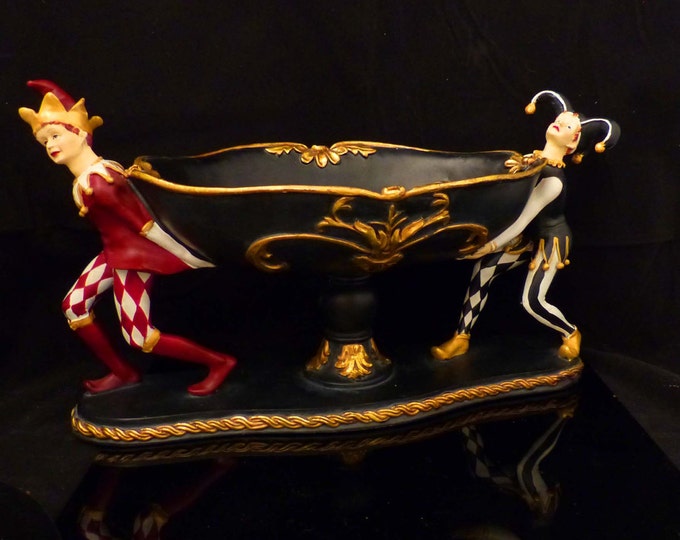 Vintage Jardiniere / Jester Vase / Renaissance Planter / Joker Mask Art ...