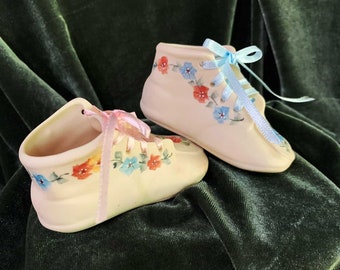 Hand Poured & Hand Painted Bisque Porcelain Baby Shoe Keepsake - Etsy
