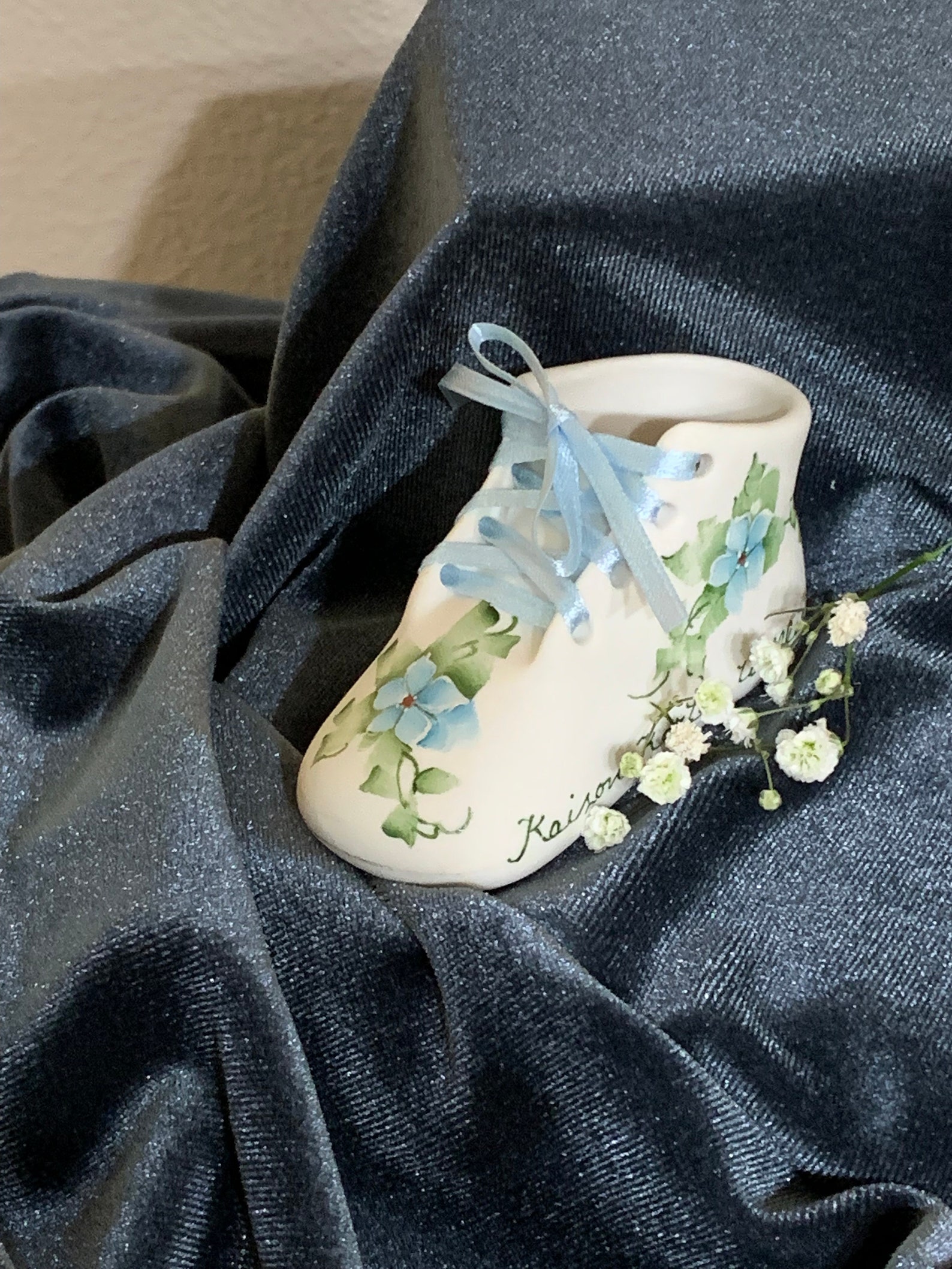 Hand Poured & Hand Painted Bisque Porcelain Baby Shoe Keepsake | Etsy