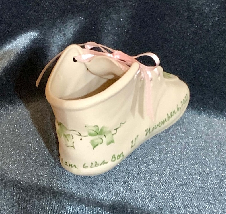 Hand Poured & Hand Painted Bisque Porcelain Baby Shoe Keepsake | Etsy