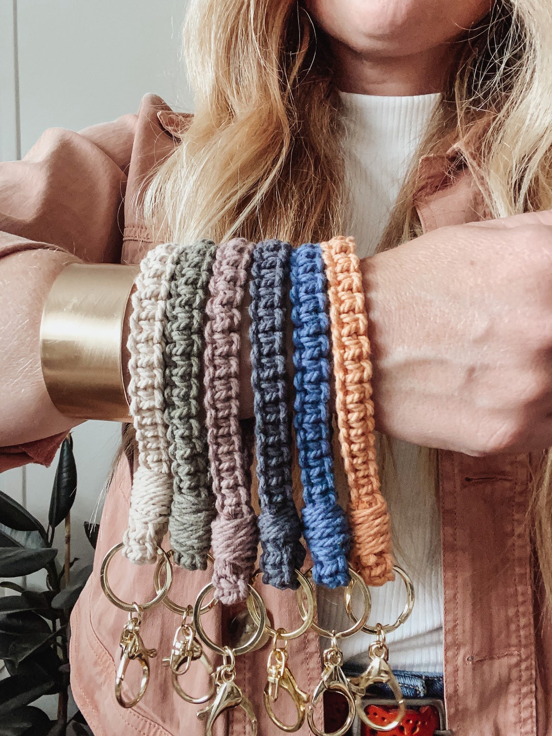 Gift Wristlet Macrame Boho Keychain Wrist Lanyard Macrame Keychain ...