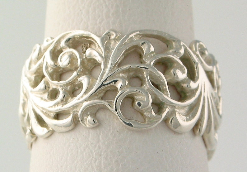 Filigree/scroll Style Sterling Silver Ring - Etsy