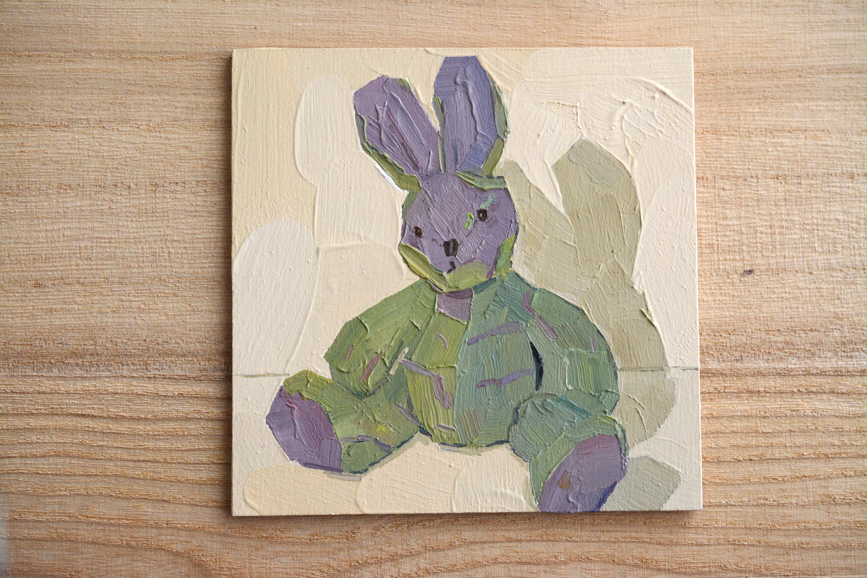 Bunny , Oil Painting Original, Stuffed Animal Painting, Contemporary ...