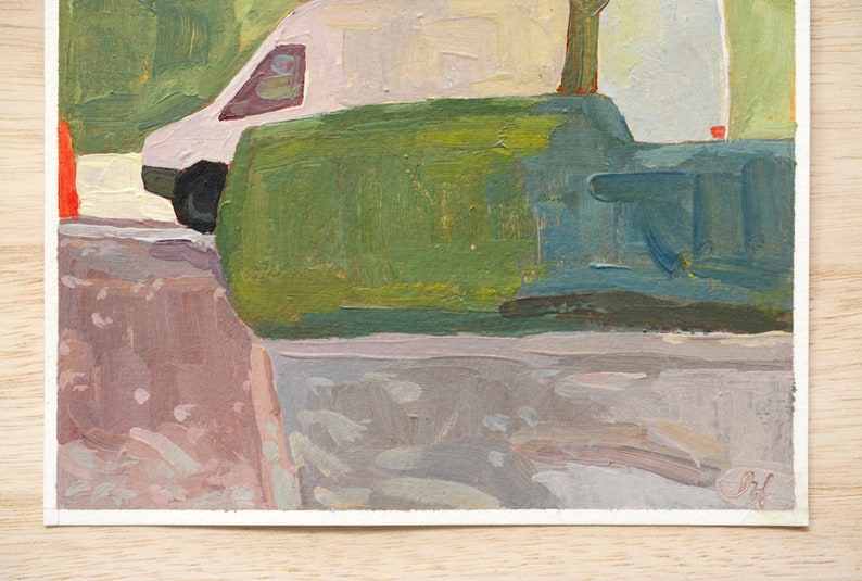 Car Under the Tree Oil Painting Original Car Painting Wall - Etsy
