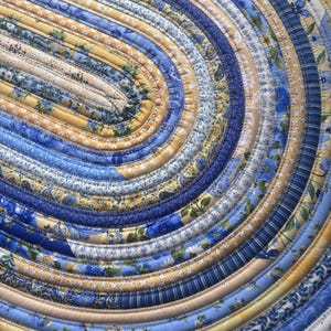 Blue and Yellow Rug Jelly Roll Rug Rag Rug Boho Rug 30" X 45" Rug - Etsy