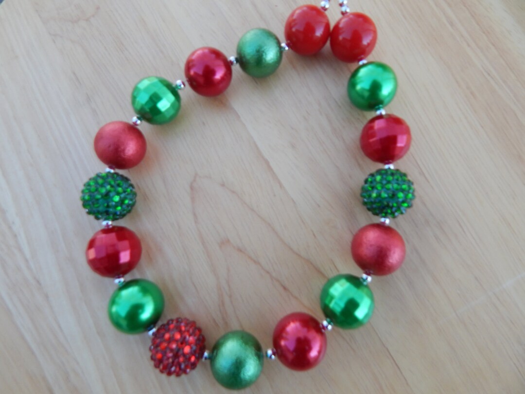 Christmas Necklace Little Girls Christmas Necklace Little Girls Red and ...