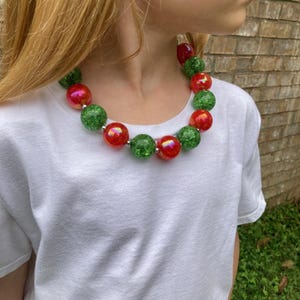 Christmas Necklace Little Girls Christmas Necklace Little Girls Red and ...