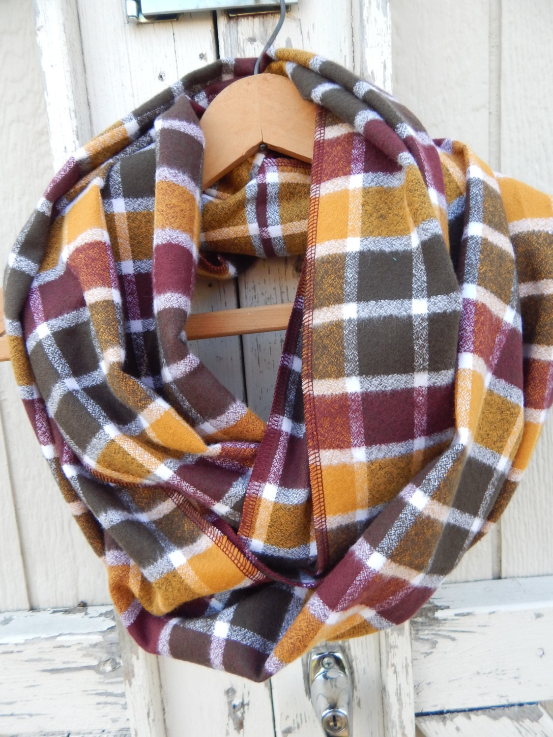 Burgundy Plaid Scarf Brown Plaid Fashion Scarf Ladies Plaid | Etsy